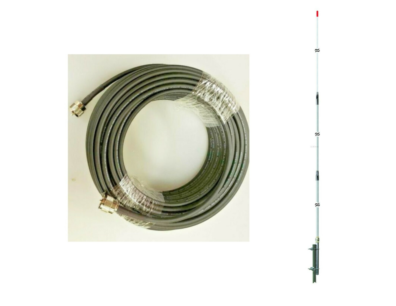 PT99 PROCOMM PROTON CB,HAM BASE ANTENNA & 100' DOUBLE SHIELD RG8X COAX ...