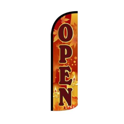 Open Fall Swooper Flutter Windless Feather Flag | 3ft W x 11.5ft Tall ...
