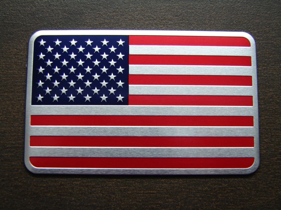 American Flag Metal 3D Car Emblem Decal Sticker Logo USA Flag U.S. FLAG ...