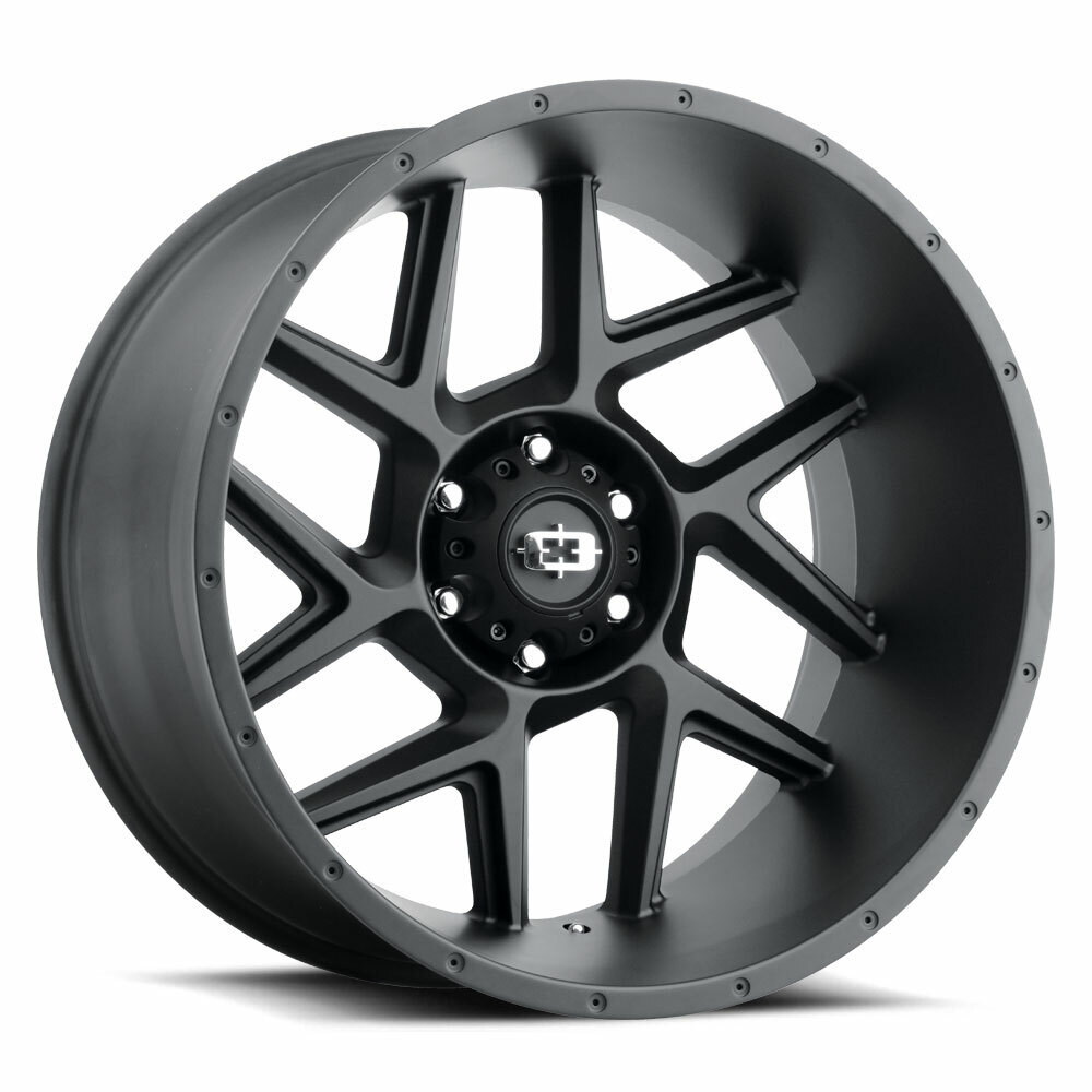 Set 4 22" Vision Off-Road 360 Sliver Satin Black Wheels 22x12 5x5.5 ...