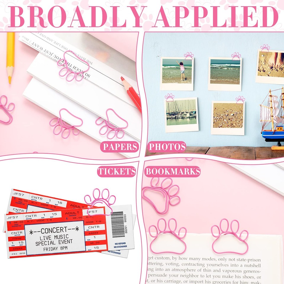 50 Pcs Paw Paper Clips Mini Cute Dog Shape Paper Clips Dog Lover Gifts ...