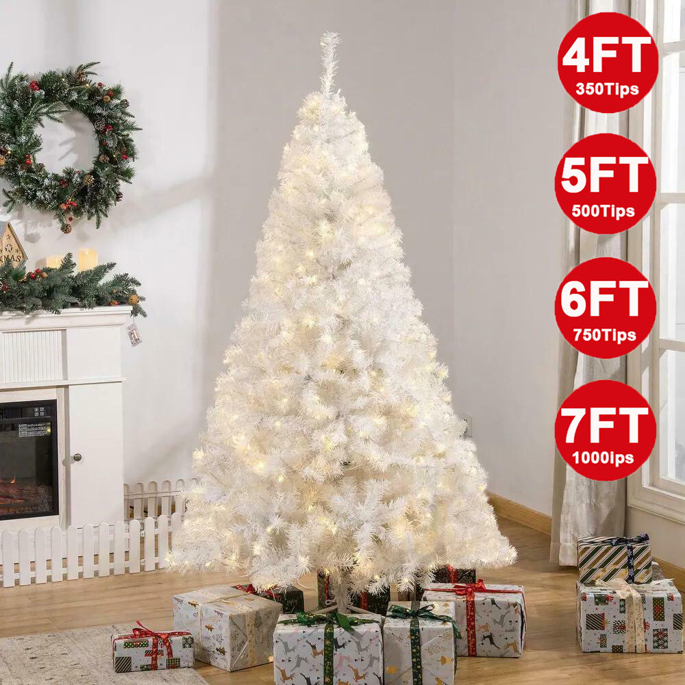 Artificial Christmas Tree with LED Lights/Fibre Optic Pre Lit/Pine Cone Holiday | eBay