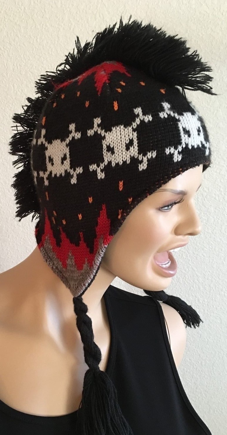 Red Black Mohock One Size Fits All - Stocking Cap | eBay