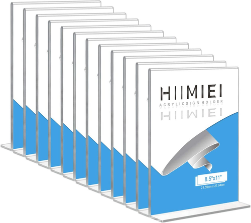 8.5" x 11" Acrylic Sign Holder Table Menu Display Stand, 12-Pack | eBay
