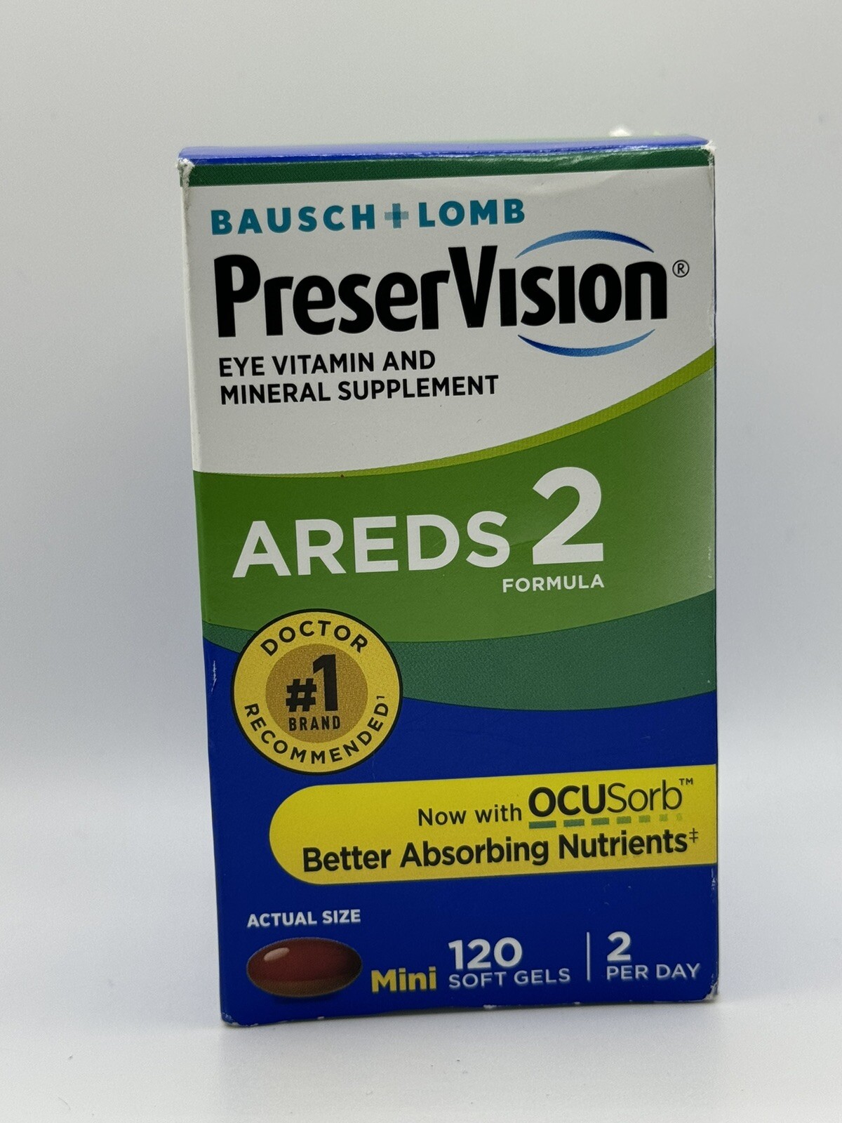 Bausch + Lomb PreserVision Areds 2 Formula 120 Mini Softgels EXP 12/ ...