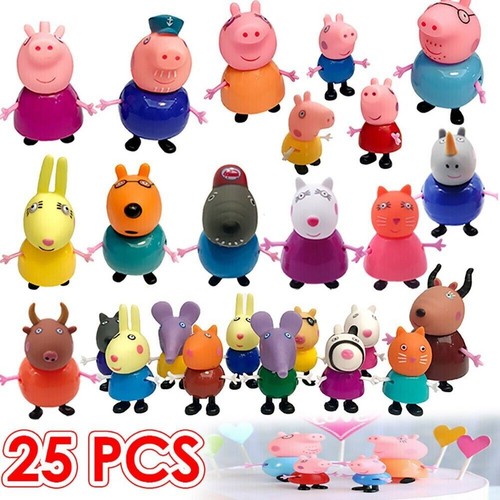 25PCS Peppa Pig Family Friends Emily Action Figures Toys Kids Toys ...