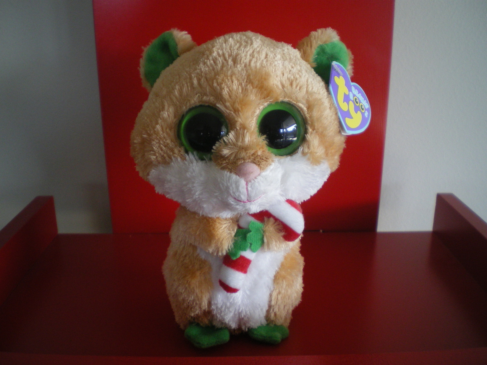 Ty Beanie Boos CANDY CANE hamster 6 inch NWMT. RETIRED & AND VERY HARD ...