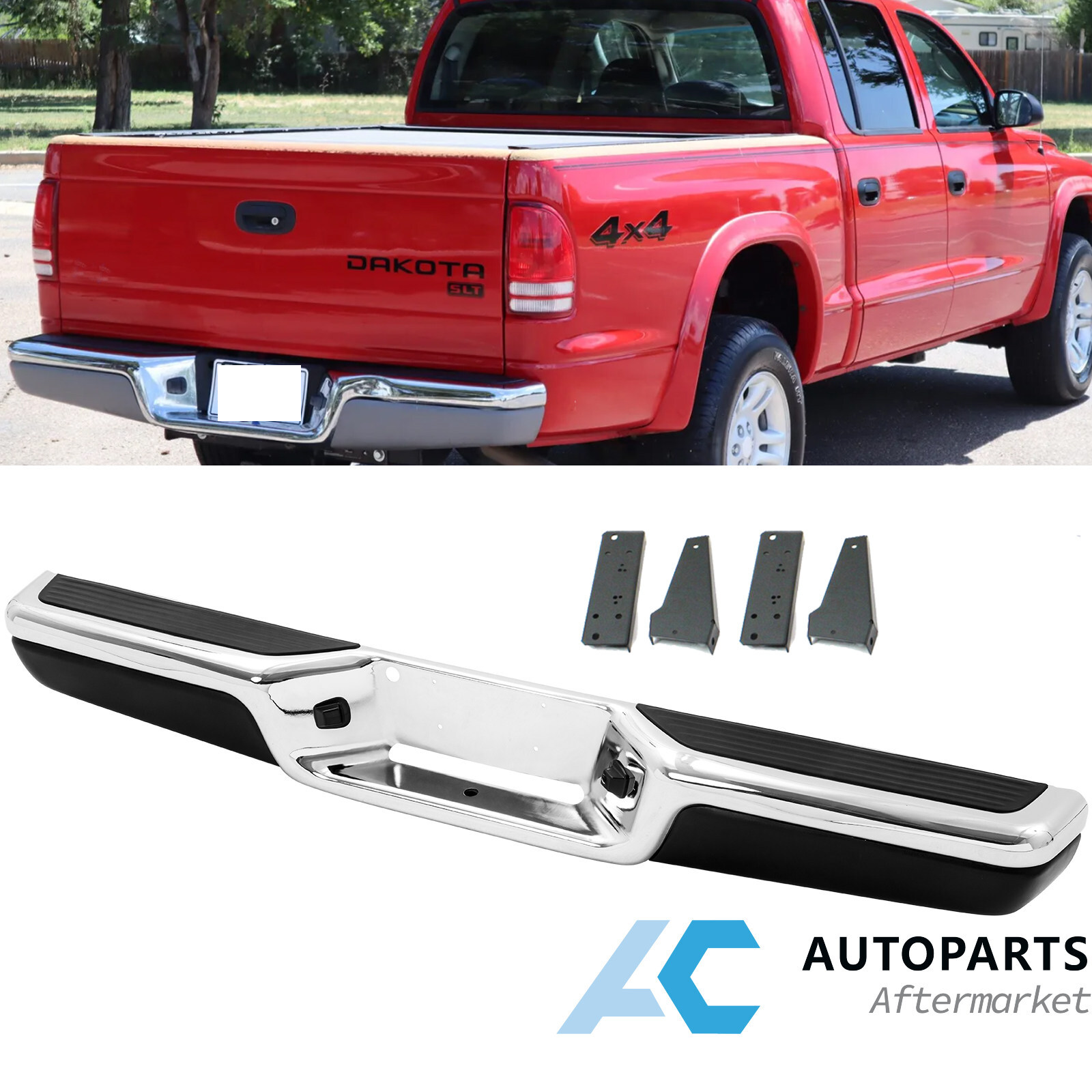 Rear Bumper Step Bumper for 1997-2004 Dodge Dakota Chrome CH1103103 | eBay