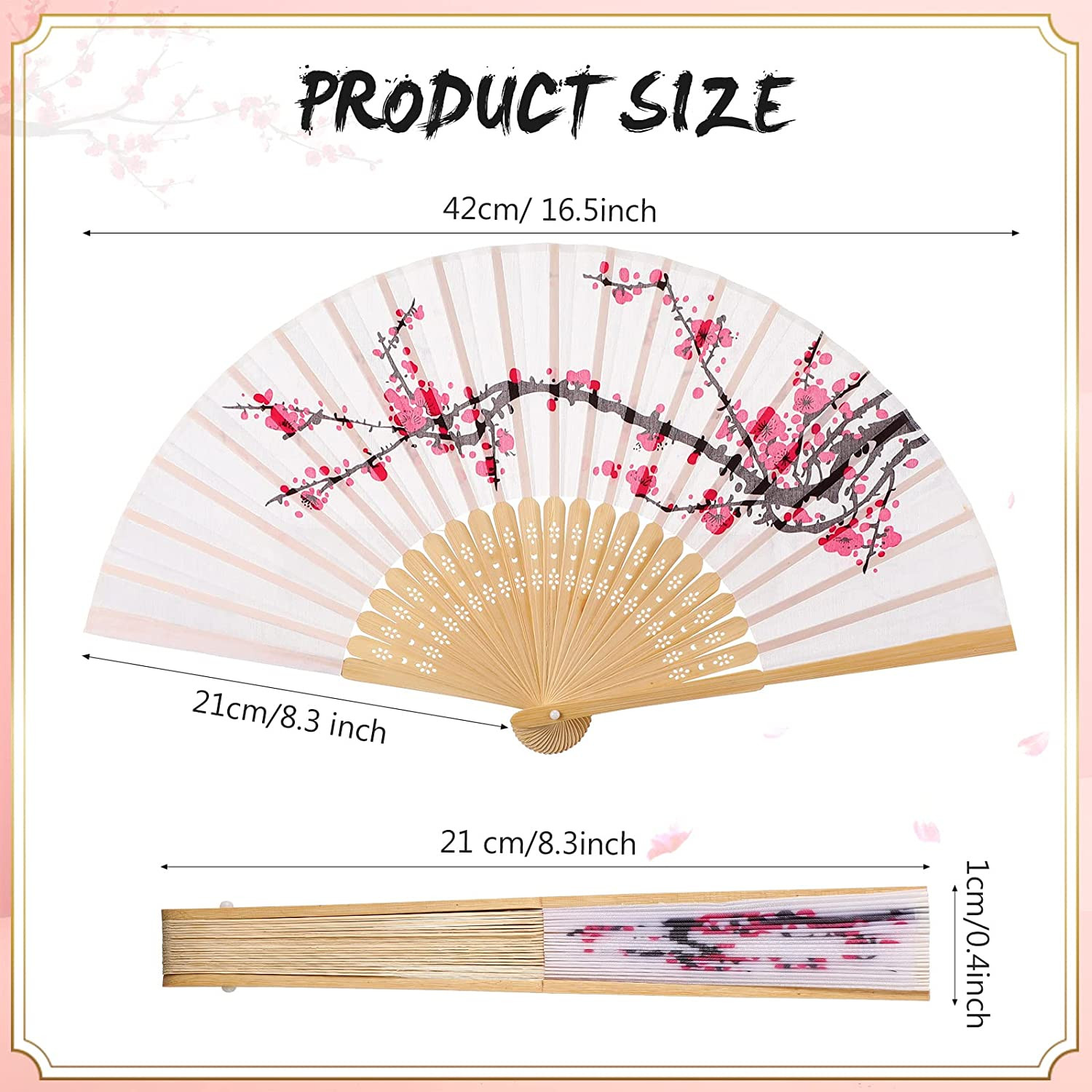 24 Pieces Floral Folding Hand Fans for Women Foldable… - Gem