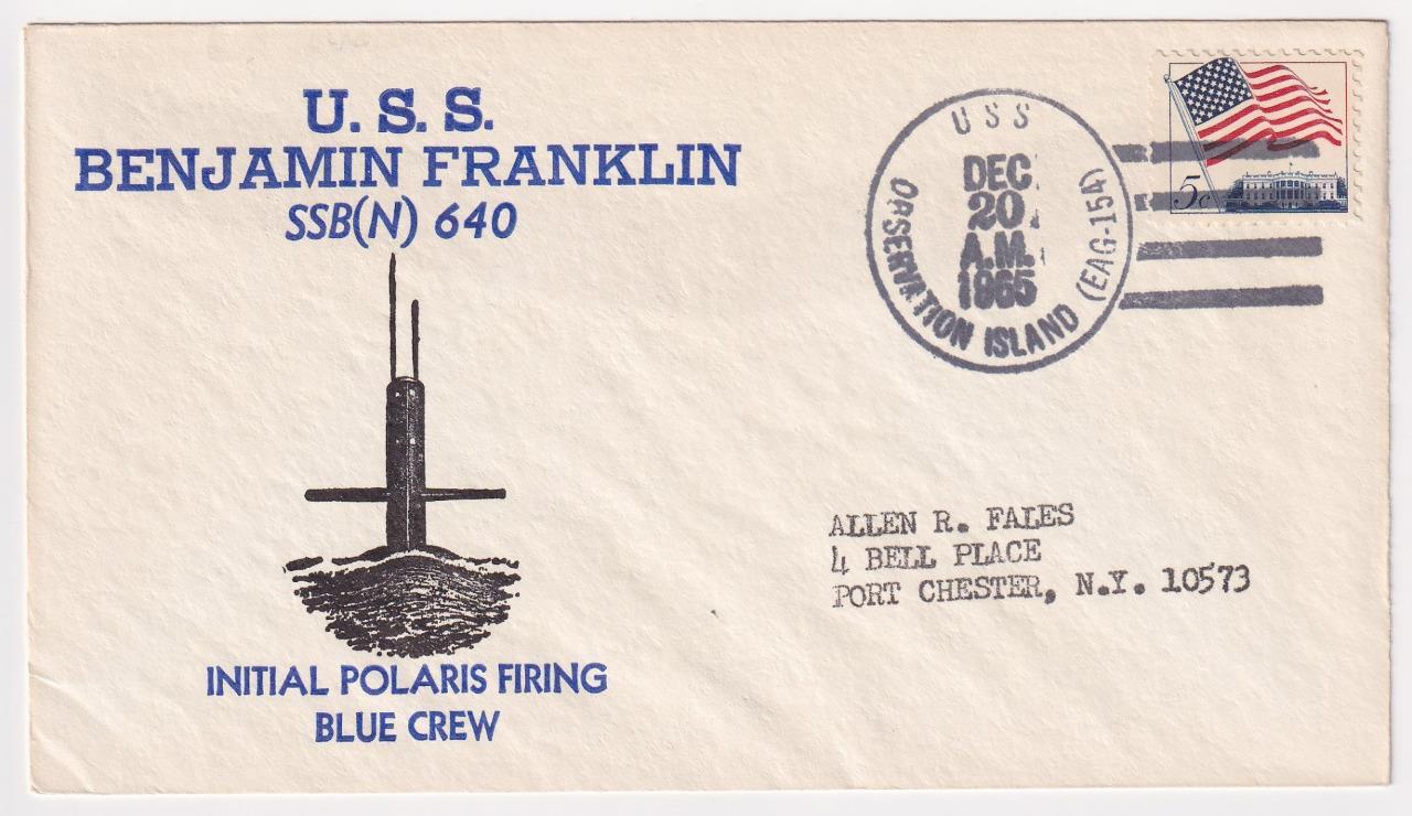 Submarine USS BENJAMIN FRANKLIN SSBN640 Polaris Missile Launch Naval ...