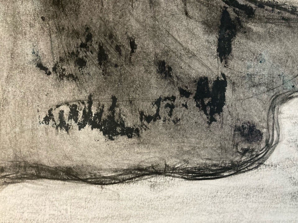 Beautiful Drawing Charcoal Paper Landscape Abstract 1980 Art Chalk Oily ...