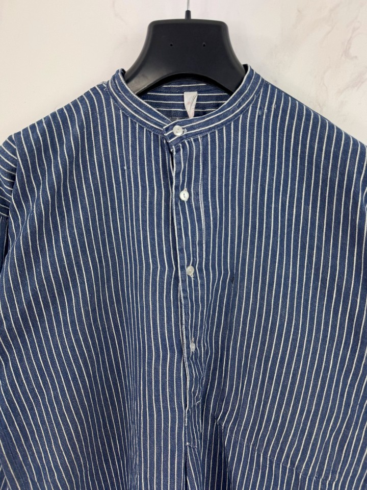 Vintage 60s 70s J G Eisel GmbH Sanfor German Workwear Striped Shirt Size 46 | eBay