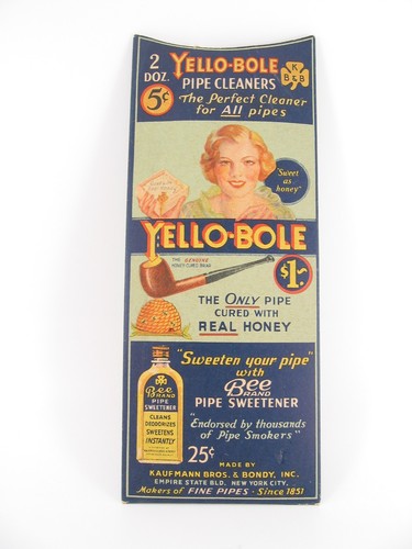 Vintage Original KB&B YELLO-BOLE PIPE CLEANER PACK - Advertising | eBay