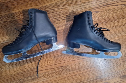 Riedell Figure Ice Skates Boots Men's Black Size 9 US Microfiber Upper ...