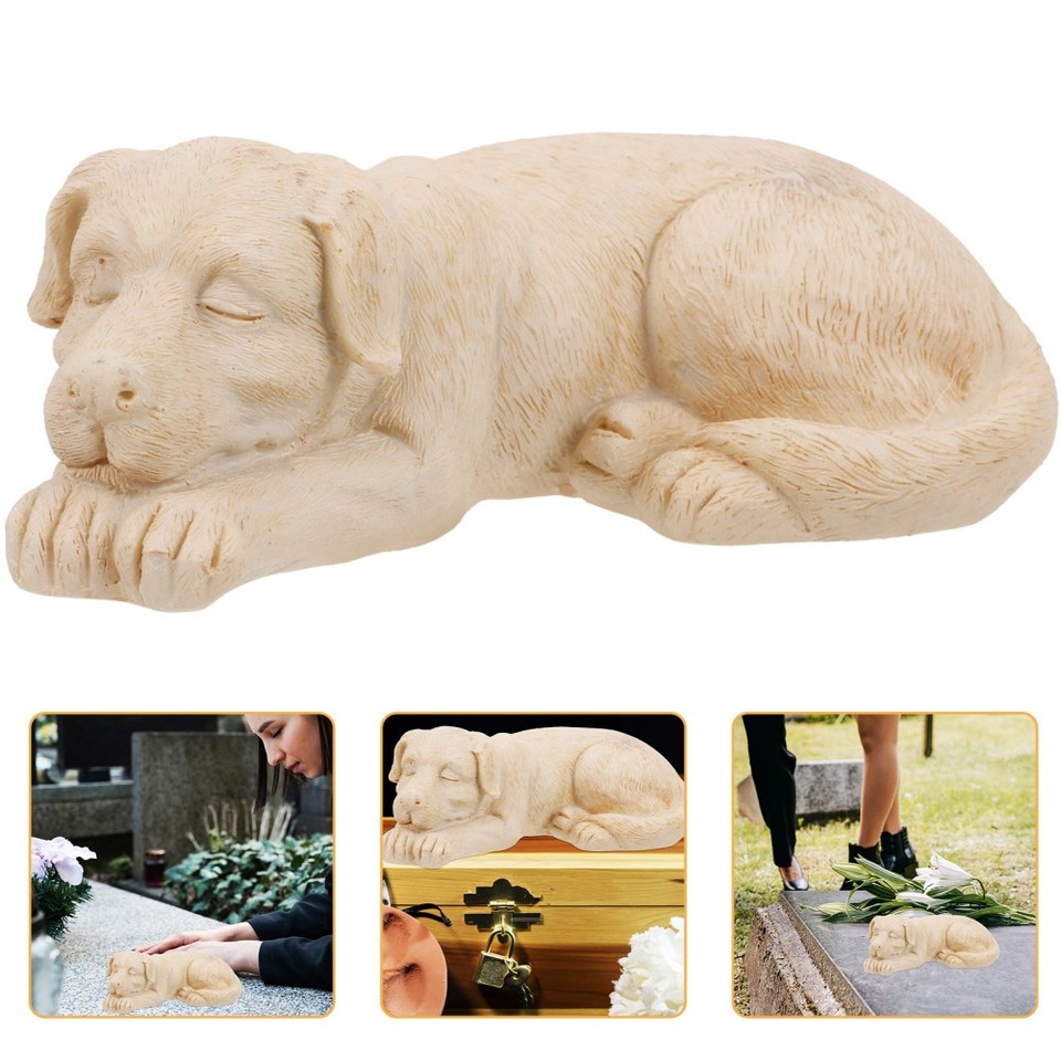 Dog Stone Memorial Garden Statue Animal Tombstone Grave Markers Outdoor ...