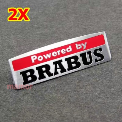 2Pcs Powered by Brabus Badge Emblem Decal Sticker interior Rear Boot ...