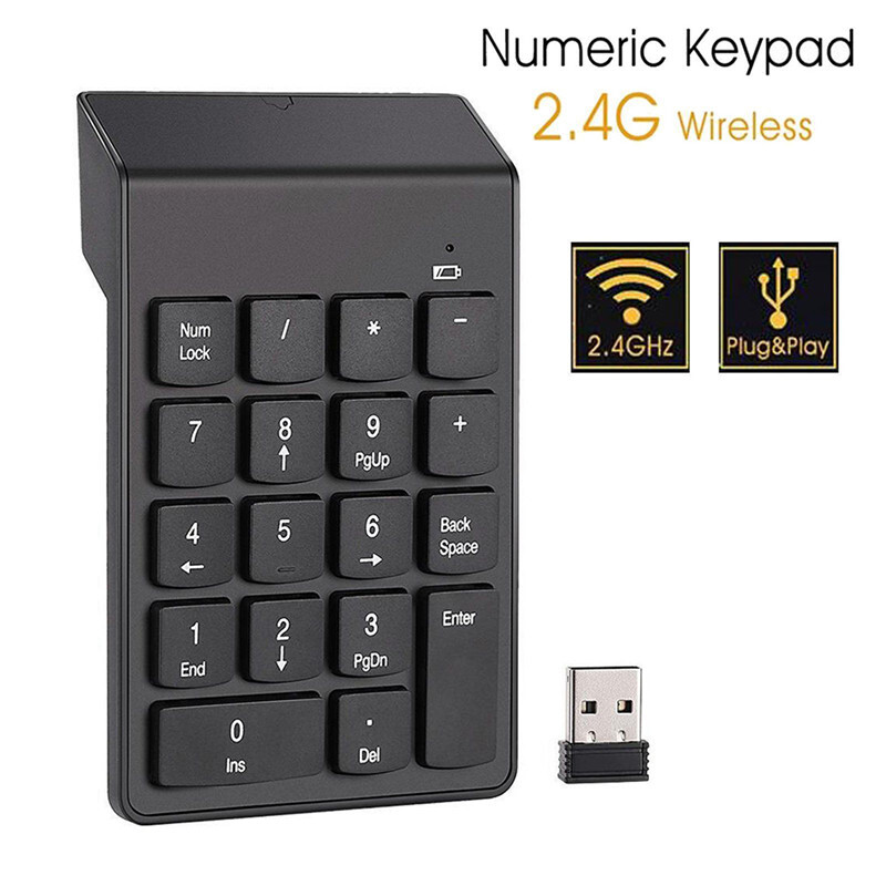 Wireless Keyboard Digital Number Numeric Keypad accounting Bank 18 Keys ...