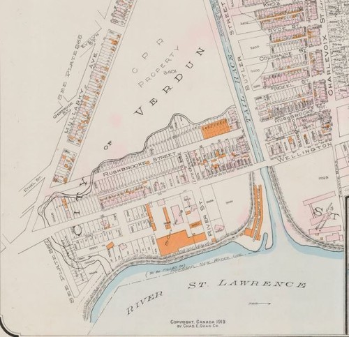 1913 CHARLES E. GOAD MONTREAL CANADA ST. GABRIEL WARD CHURCH COPY PLAT ...