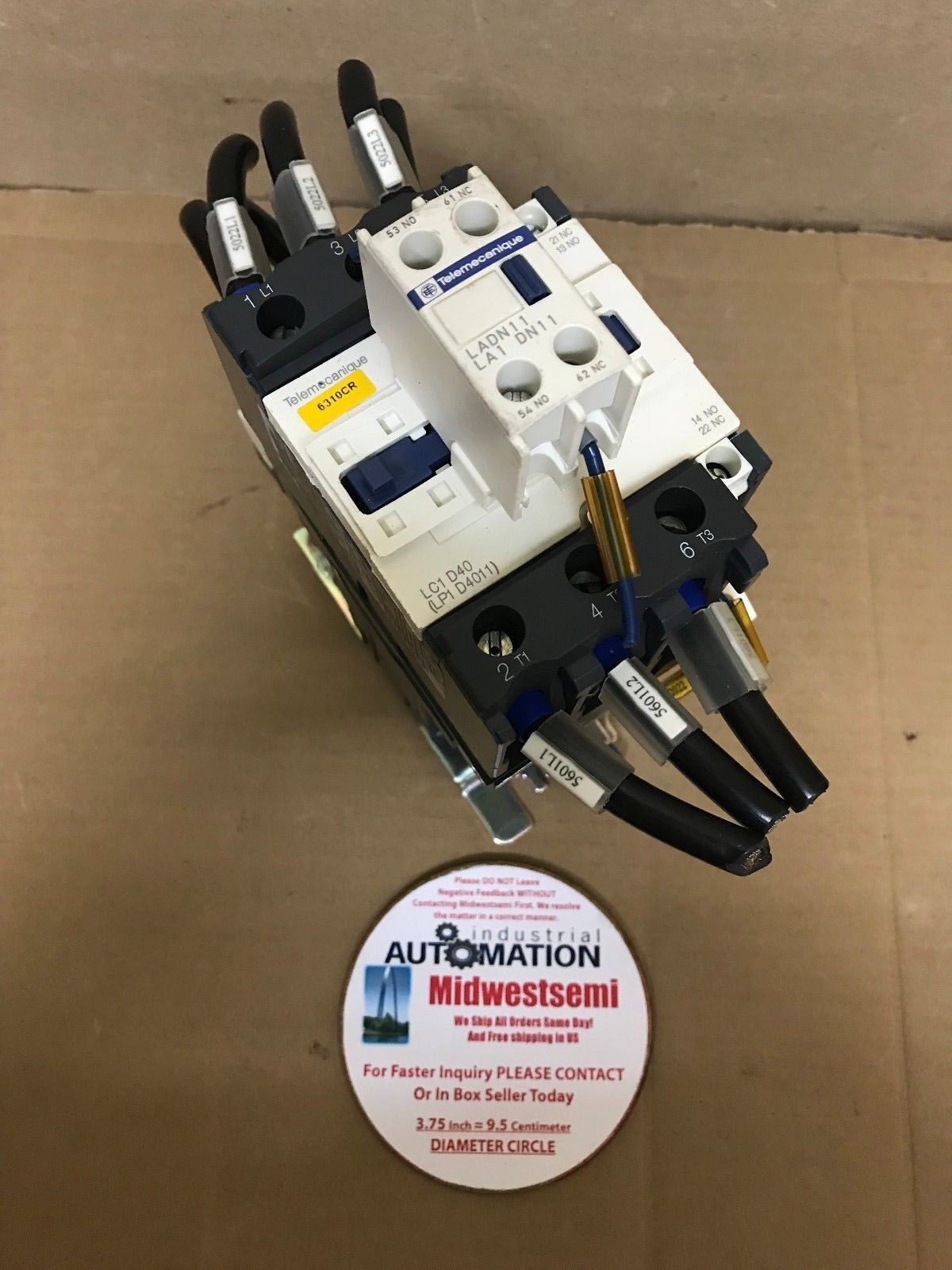 TELEMECANIQUE LC1 D40 (LP1 D4011) + LADN11 LA1 DN11 CONTACTOR 3POLE 24V ...