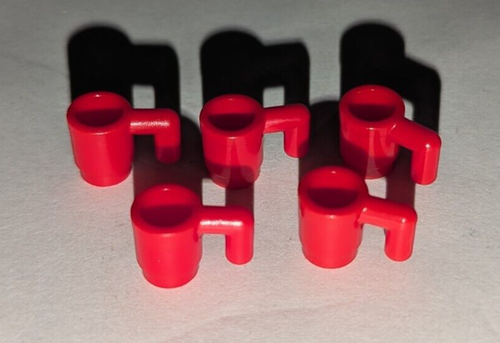 LEGO Lot Of 5 Red Cup Mug Minifigure Accessory Utensil Pieces Part ...