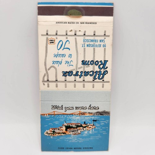 Vintage Matchbook Alcatraz Room 99 Jefferson Street San Francisco ...