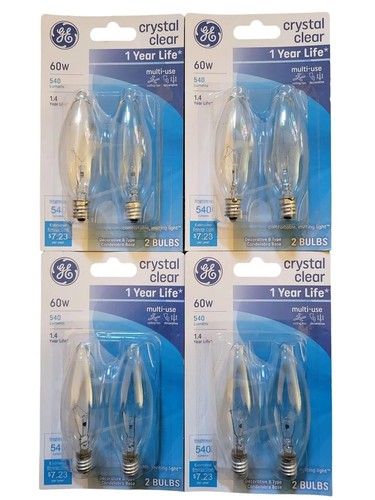 GE 8-Pack General Electric 60w Decorative B Type Candelabra Base Bulb ...