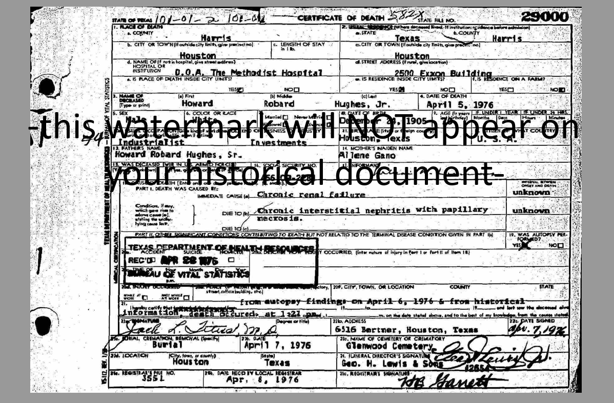 Howard Hughes Autopsy