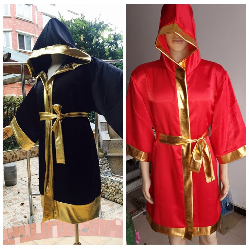 Unisex Child Boxing Costume Robe Cloak Hooded Heavyweight Boxer Fancy ...