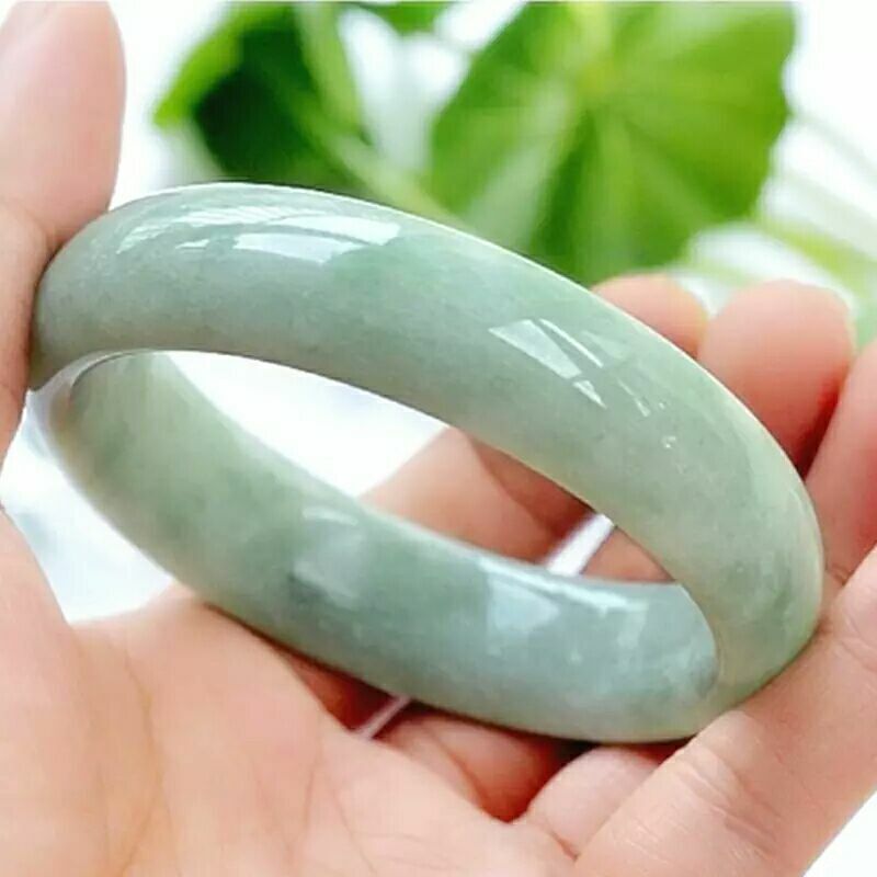 Genuine Natural Light Green Jadeite Jade Gems Bangle Bracelet 56-64mm ...