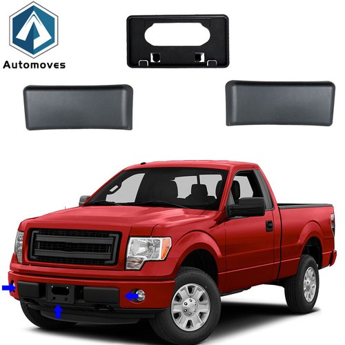 Front Bumper Guards Pads & License Plate Frame Bracket For Ford F-150 ...