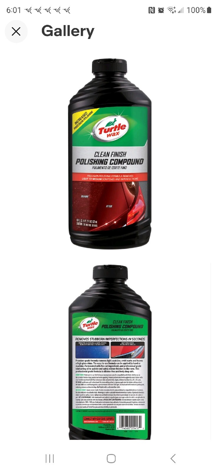 Turtle Wax Clean Finish Premium Grade Polish Polishing Compound, 18 oz ...