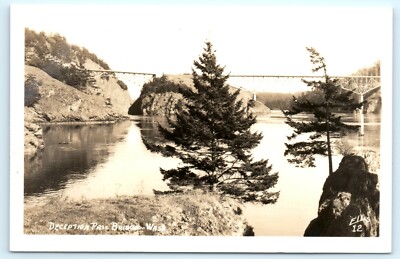 POSTCARD RPPC Deception Pass Bridge Washington 1940's Ellis Photo | eBay