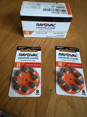 80x RAYOVAC CRYSTAL CLEAR HEARING AID BATTERIES SIZE 13 PK of 8 ...