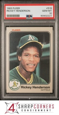 1983 FLEER #519 RICKEY HENDERSON ATHLETICS HOF PSA 10 | eBay