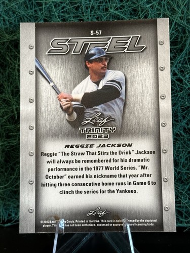2023 Leaf Trinity Baseball Reggie Jackson Steel Lazer Silver #S-57 ...