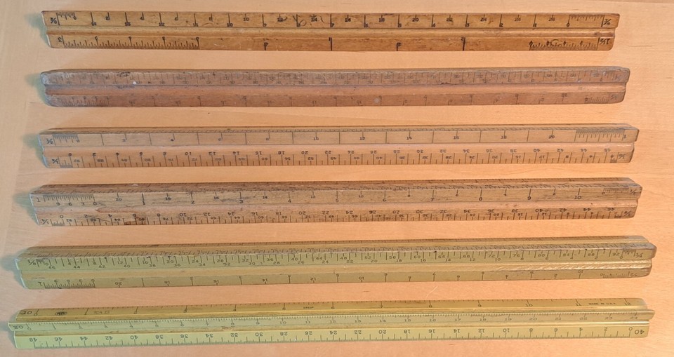 Vintage Triangular Engineering Drafting Rulers Tools ~ Lot of 6 | eBay