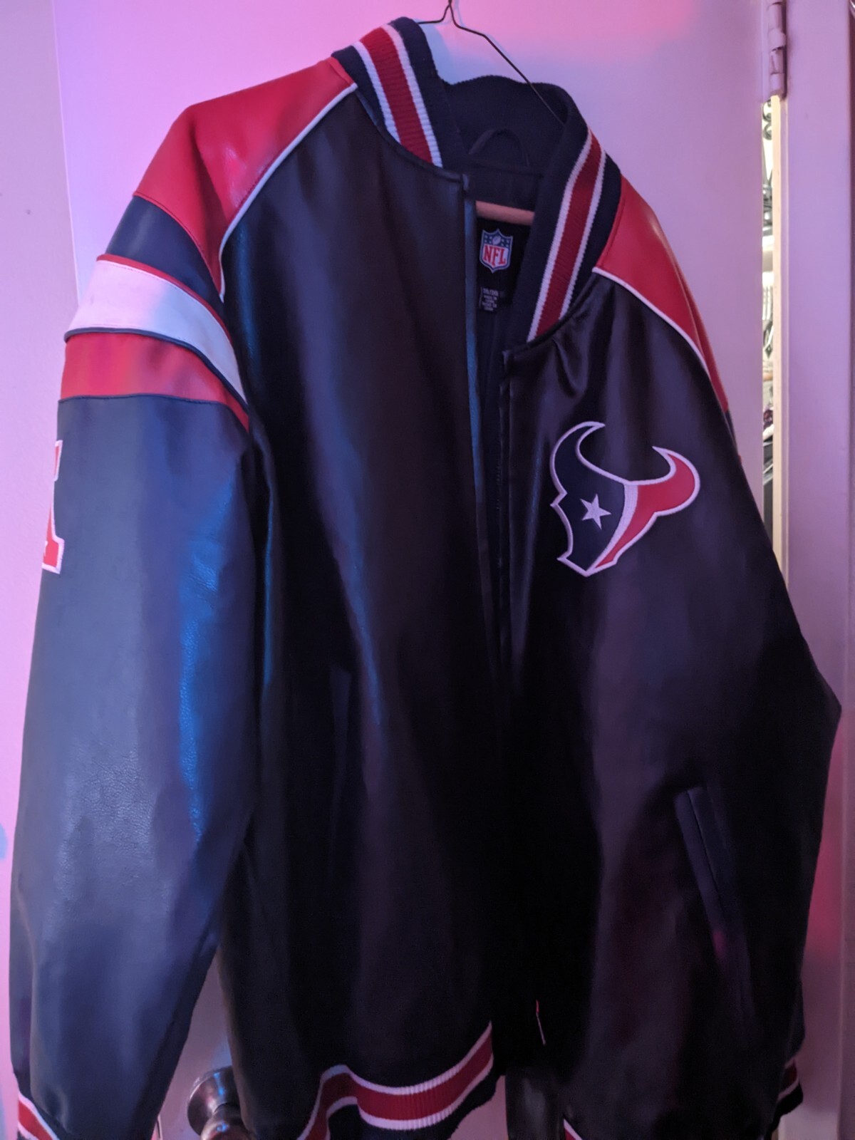 Men'a NFL Houston Texans Leather Jacket | eBay