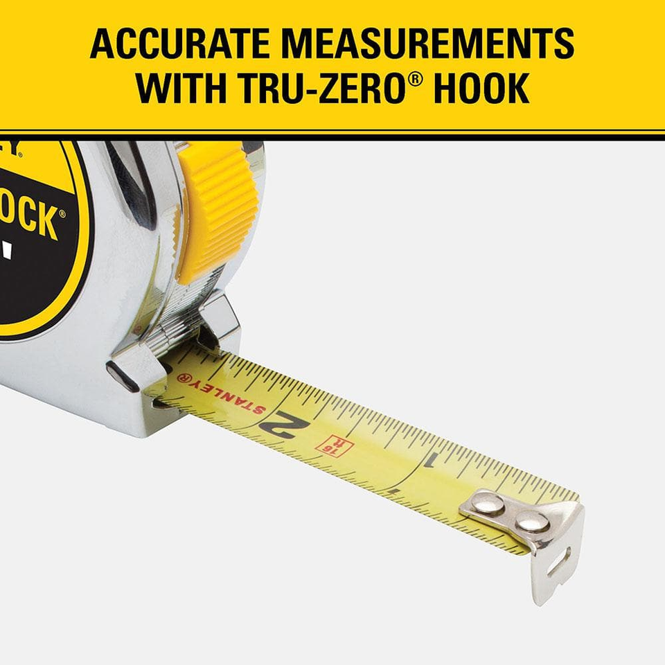 Stanley PowerLock Tape Measure 16 ft. Secure Blade Lock Metal Measuring ...