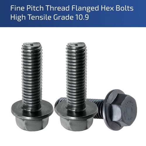 M8 M10 M12 M14 FINE PITCH THREAD FLANGED HEX BOLTS HIGH TENSILE GRADE ...