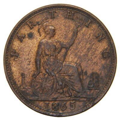 ENGLAND GB UK - 1865/2 Farthing - Victoria - Scarce Overdate! | eBay