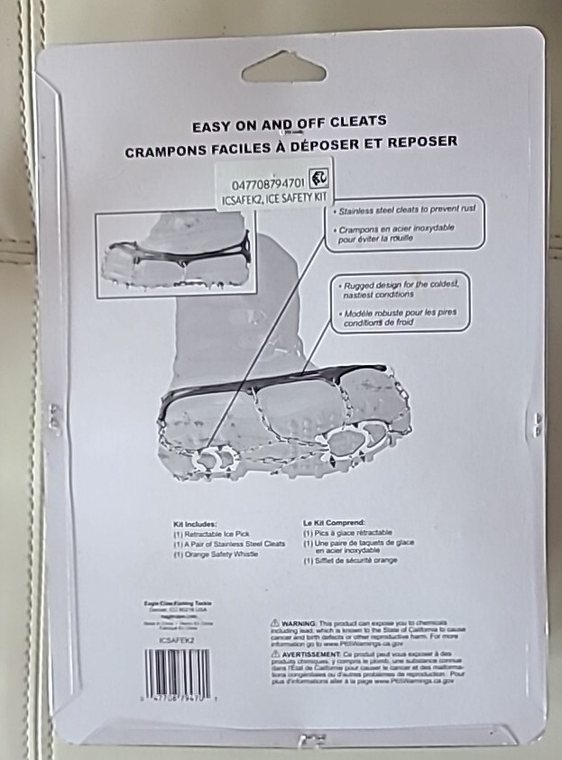 Eagle Claw Ice Safety Kit Icsafek2 - Ice Cleats - Retractable Picks ...