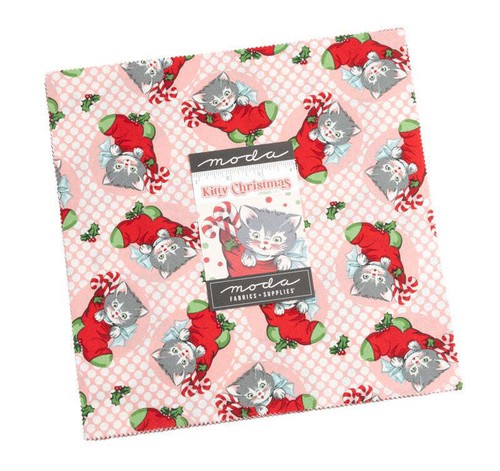 Kitty Christmas Layer Cake by Urban Chiks Moda Precuts | eBay