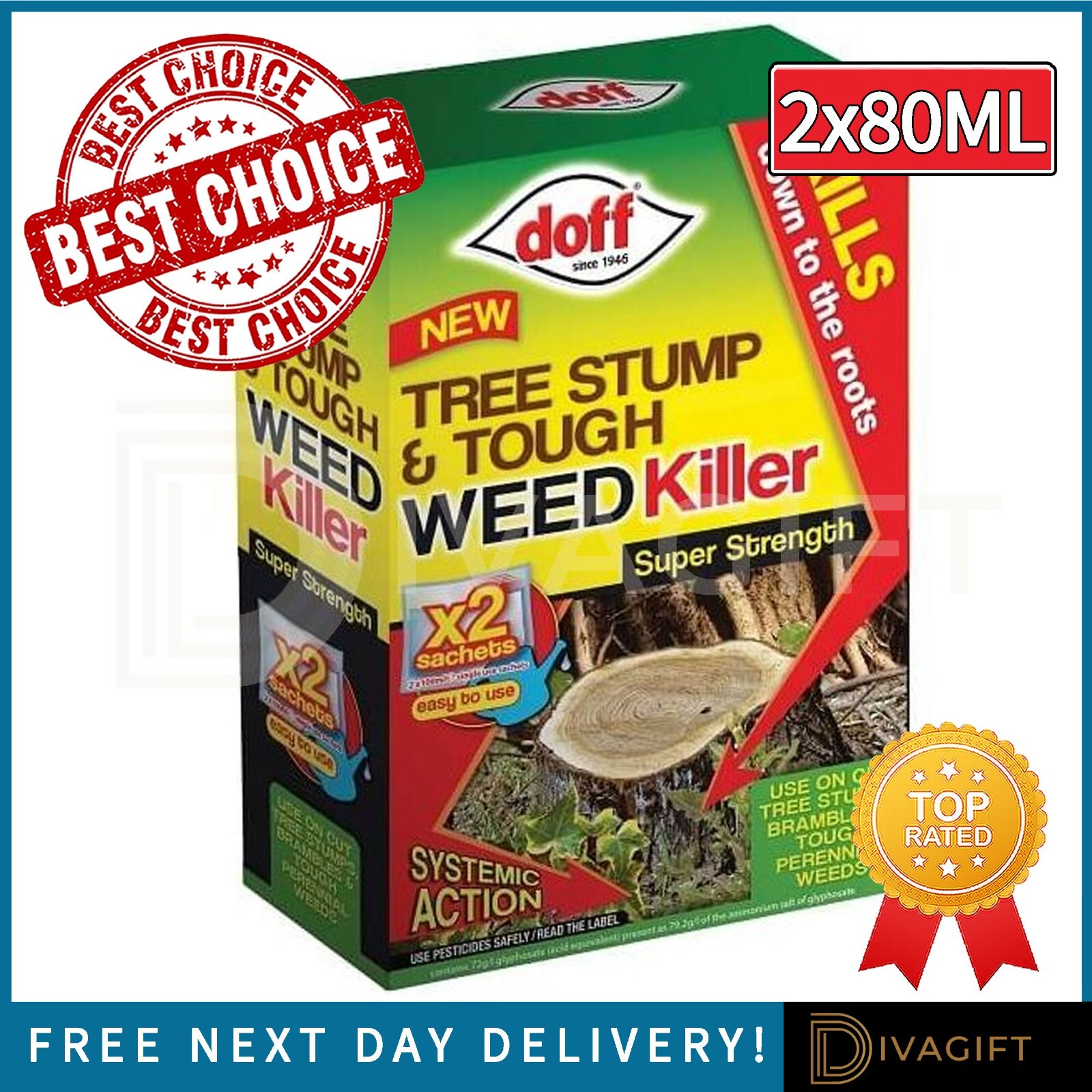 TOUGH TREE STUMP KILLER KILLS STUMPS ROOTS JAPANESE KNOTWEED BRUSHWOOD ...