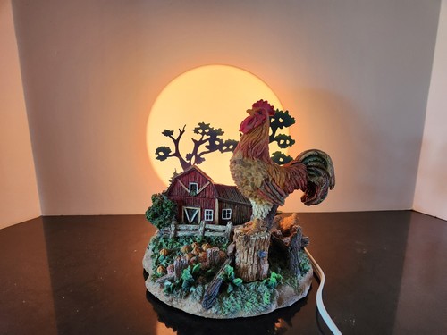 Night Light Lamp Farmyard Scene With Barn, Chicken, and Moon | eBay