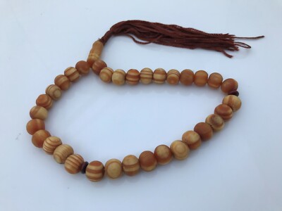 Prayer Beads Real Wood Brown Tasbeeh Islamic Religion Hand Mala Small ...