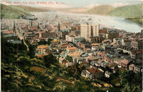 West Virginia, WV, Wheeling, Bird's Eye View Early Postcard | eBay