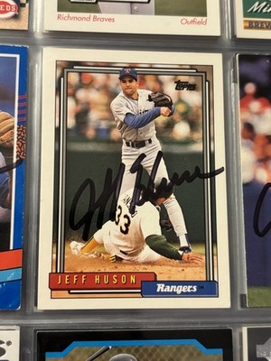JEFF HUSON AUTOGRAPHED SIGNED 1992 TOPPS CARD TEXAS RANGERS COA | eBay