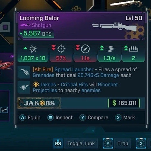 Borderlands 4 OP Spread Launcher Jakobs Shotgun LVL 50 All Platforms ...