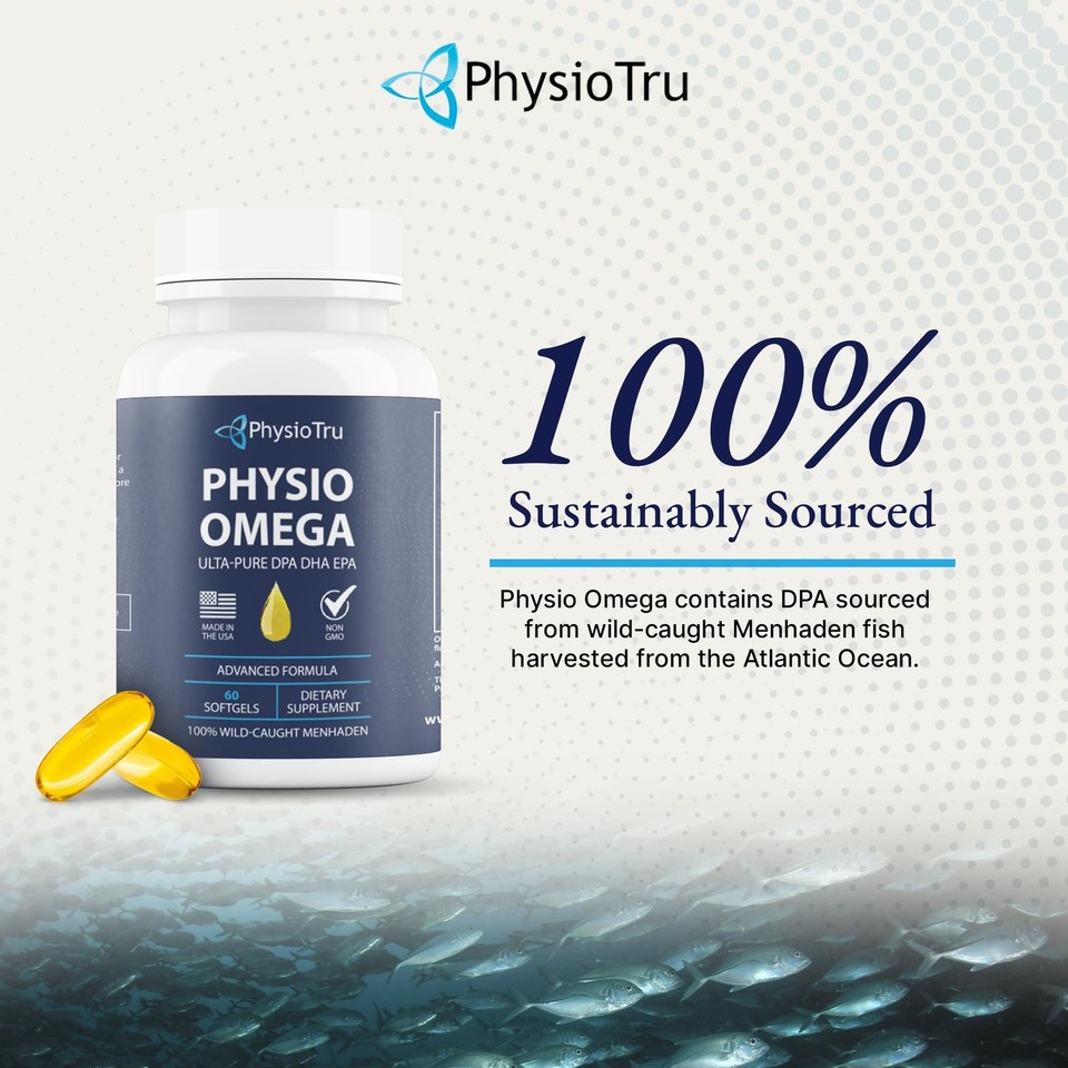 Physio Omega 3 DPA, DHA, EPA Wild Caught Pure Menhaden Fish Oil ...