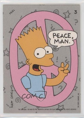1990 Topps The Simpsons Stickers Bart Simpson Peace Man #3 0f4i | eBay